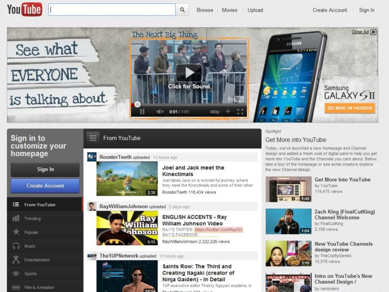YouTube Launches New Look With Deeper Google+ & Facebook Integration