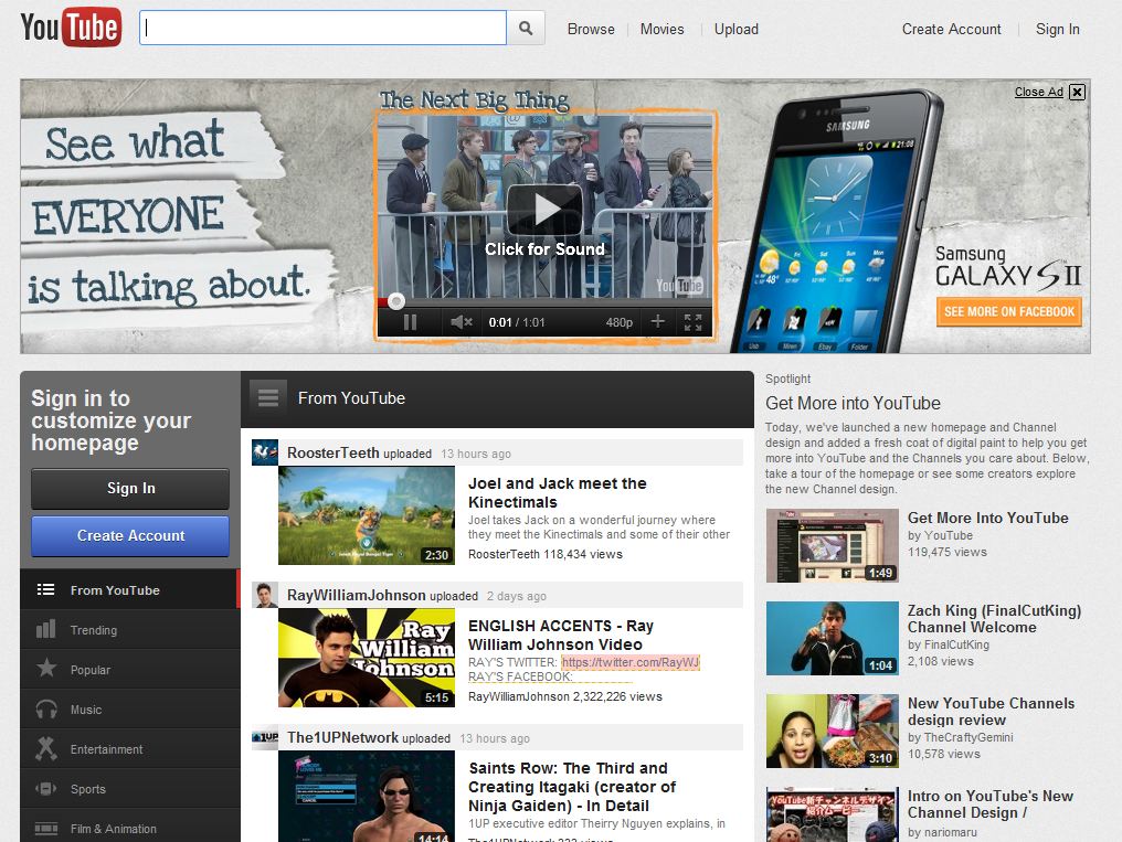 YouTube Launches New Look With Deeper Google+ & Facebook Integration