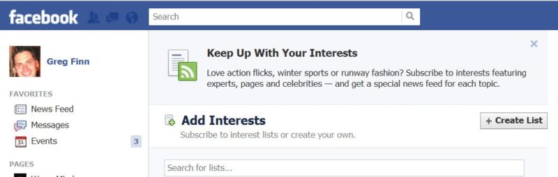Facebook Interest Lists Add More Personalization For Users (And ...