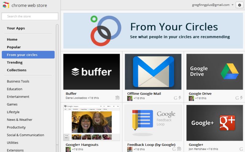 Chrome Web Store Integrates With Google+, Ad Social Recommendations
