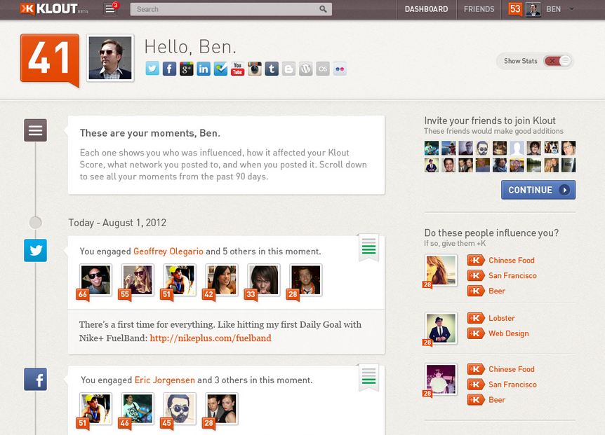 Klout Transforms Into "Social Media Resume" With New Design