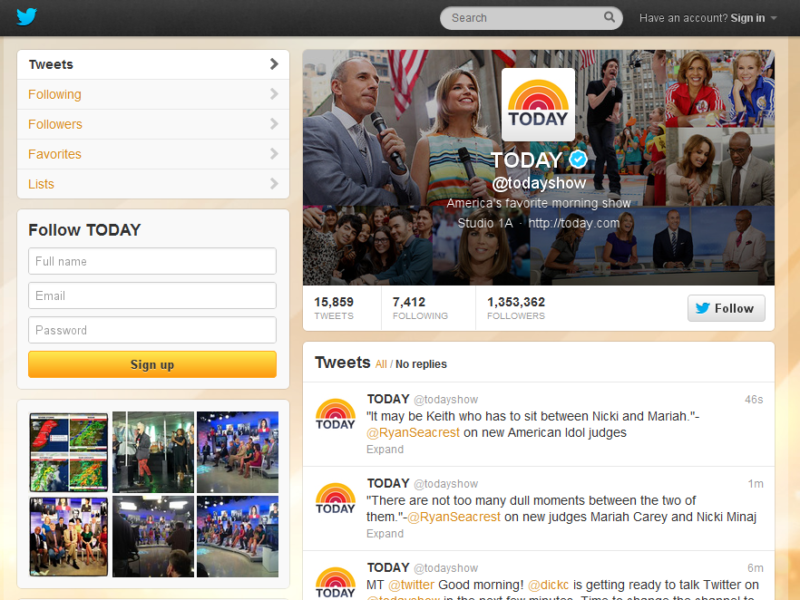 Twitter Announces New Image-Heavy Look On The Today Show
