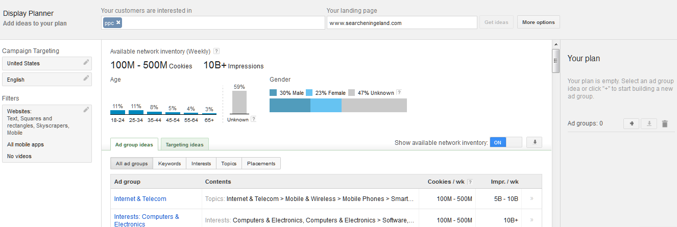 New Google Display Planner & Demographics Reports Launch In AdWords
