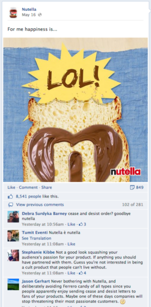 Nutella Tells Fan To Stop Promoting It, Social Media Backlash Ensues
