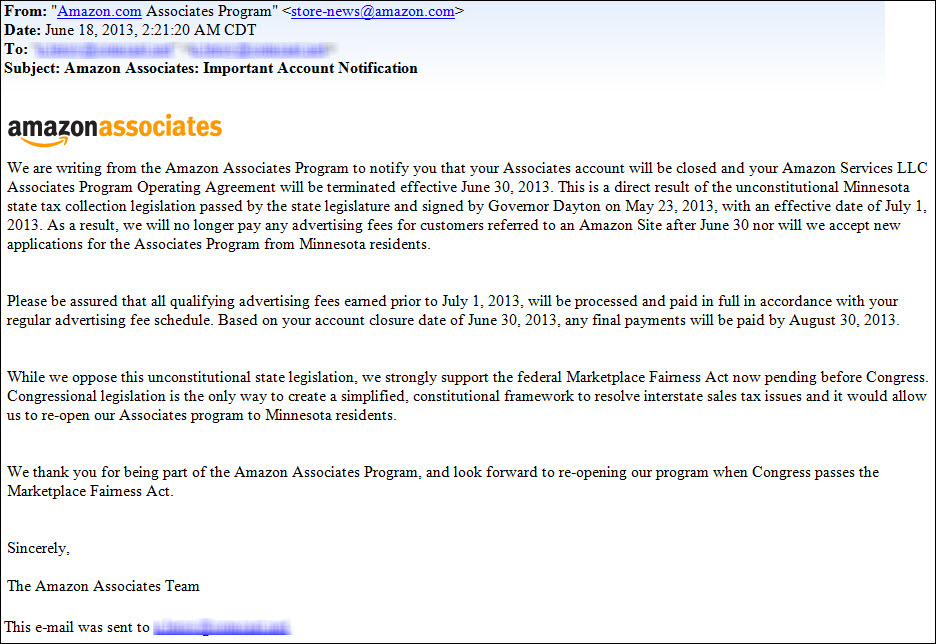 Amazon Calls Minnesota Sales Tax Law Unconstitutional & Closes ...