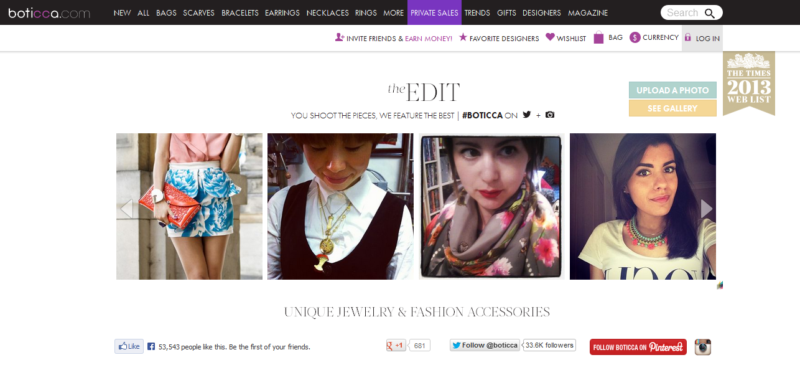 Online Retailer Boticca Using Customer Instagram Photos On Homepage ...