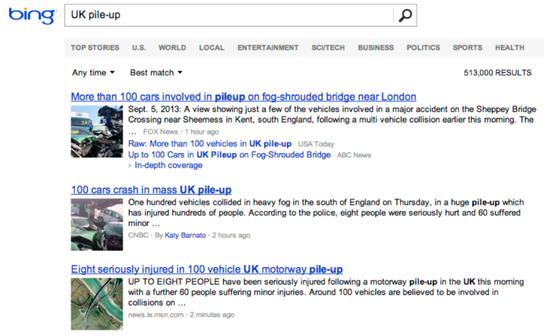 Bing News Now Features Trending Topics From Facebook & Twitter