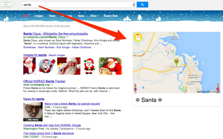 Where’s Santa Claus? This Year, Just Type “Santa” Into Google