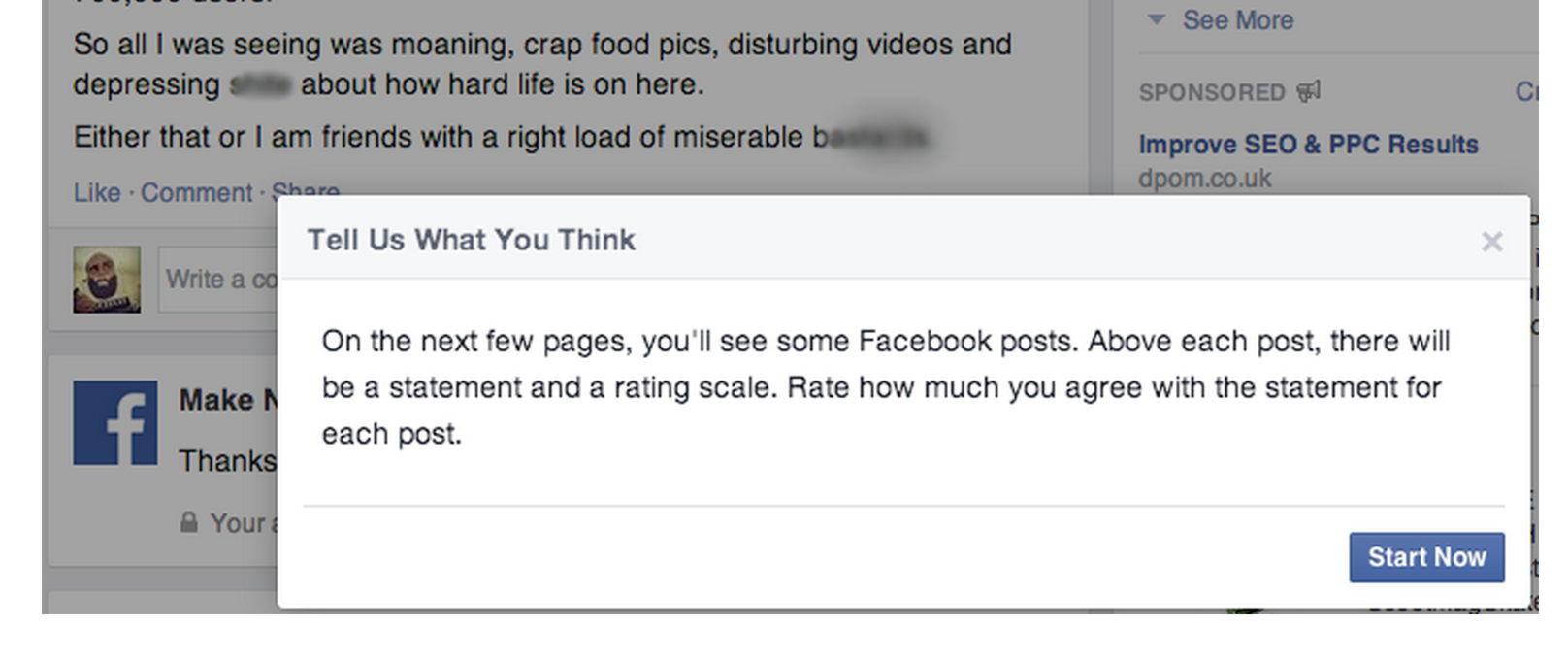 Facebook Wants To Know If Posts In Your News Feed "Feel" Like Ads