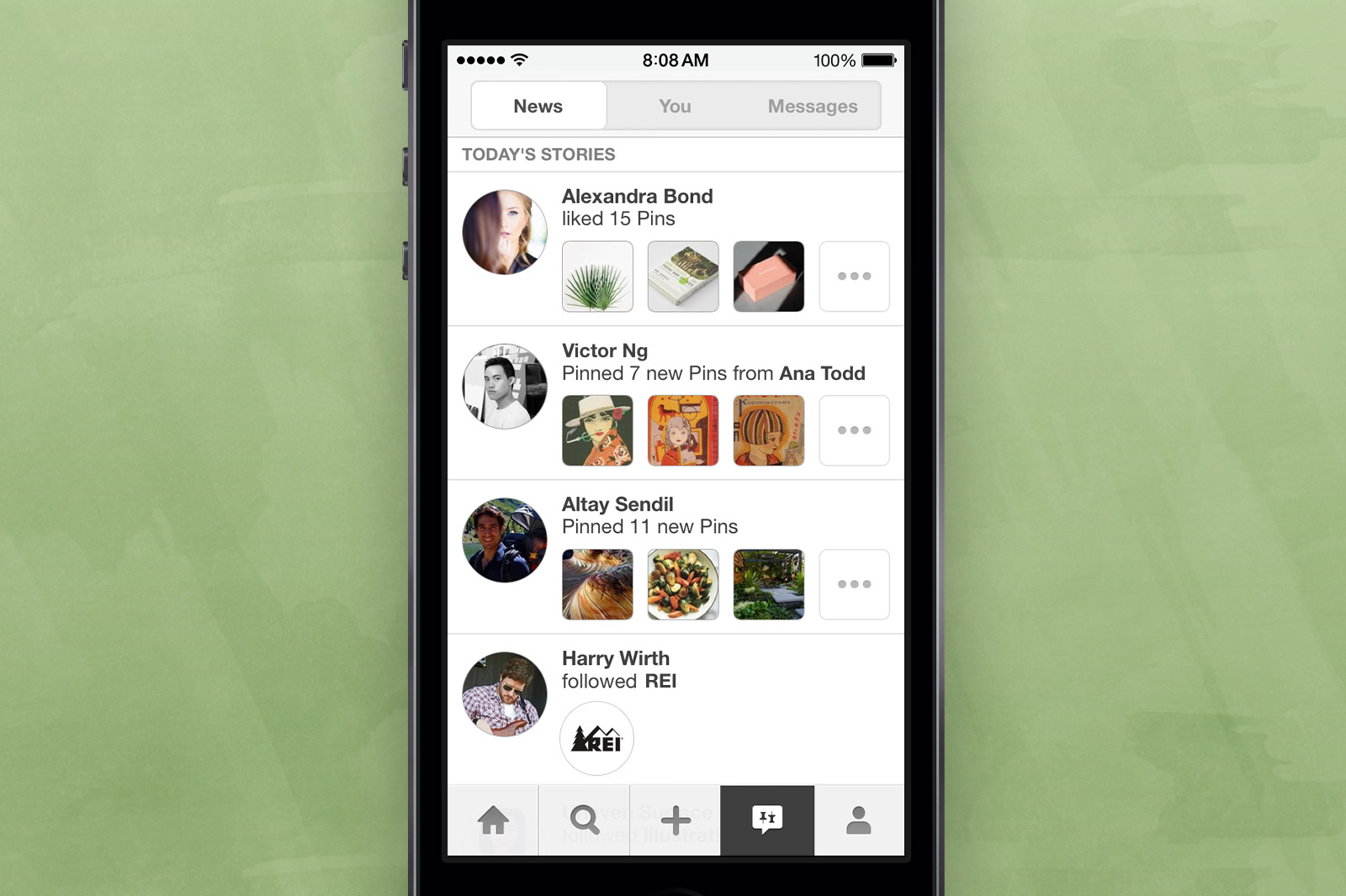 Pinterest News Tab On iOS Apps Shows Your Friends' Activity