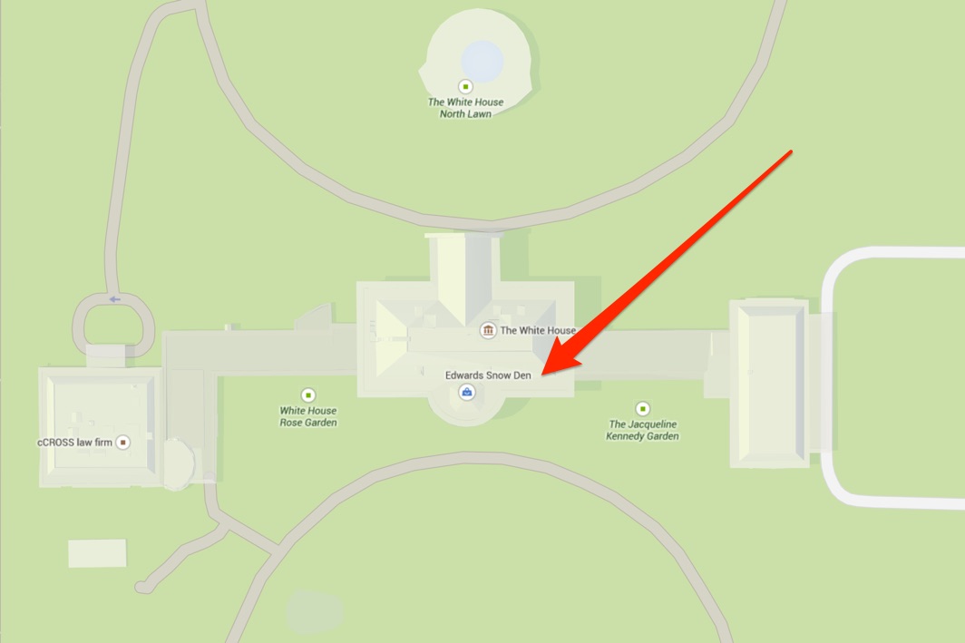 Google Maps Shows Edward Snowden In The White House