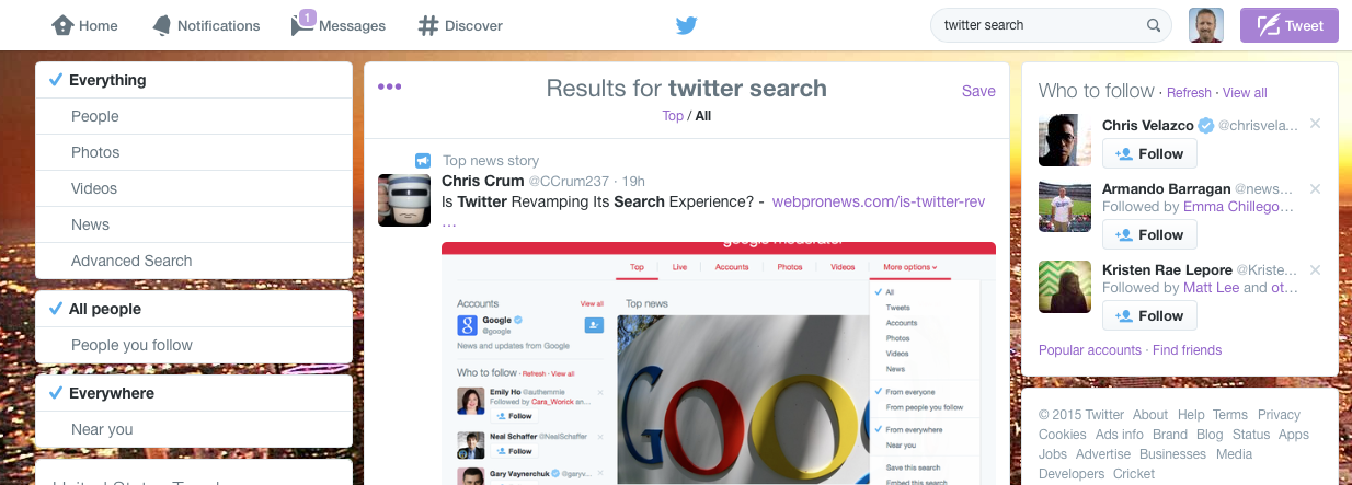 Twitter Is Rolling Out Its Updated Search Page For Desktop Users