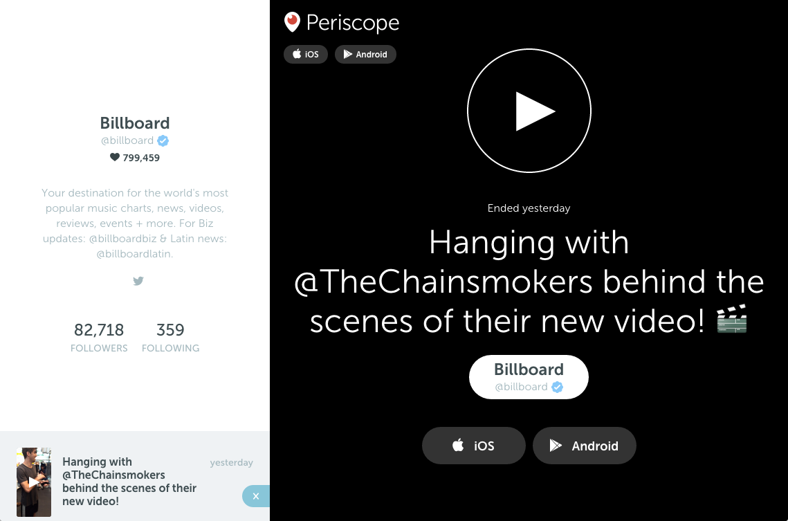 Periscope Adds Profile Pages For The Web