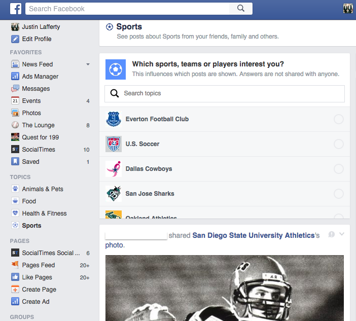 Facebook Is Testing Topic-Based Feeds