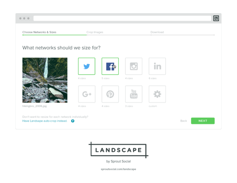 Sprout Social's Landscape optimizes images for the social web