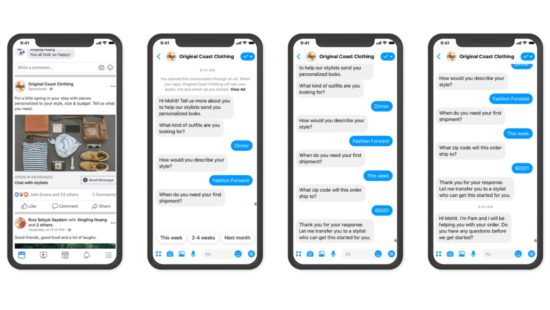 Facebook Messenger to get new lead gen templates, appointment booking