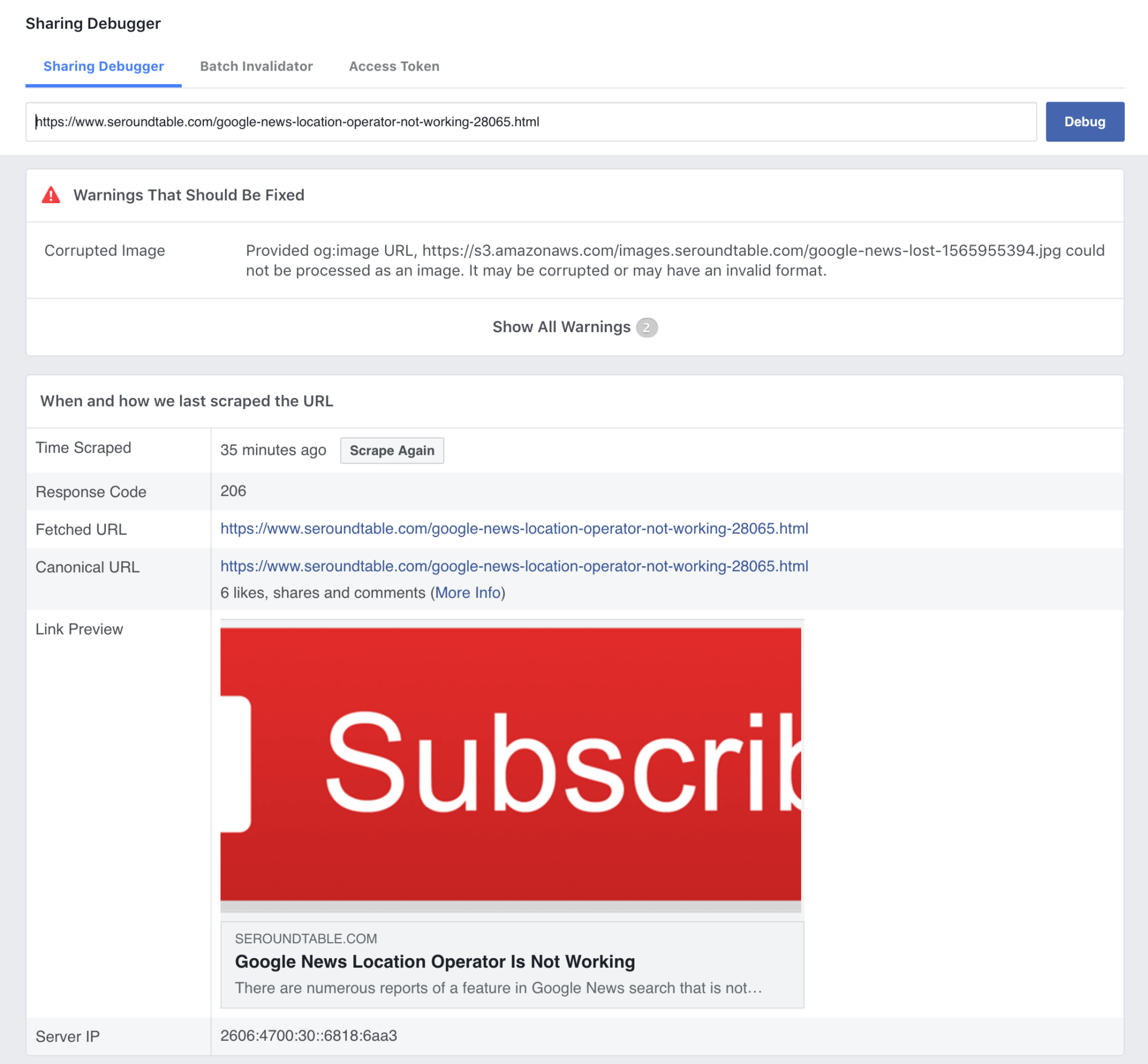 Does Facebook have a problem with HTTPS URLs in posts with images?