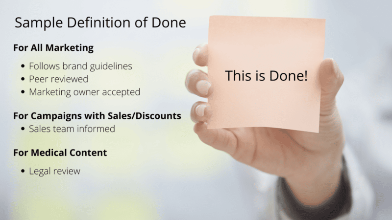 The importance of defining "done" in agile marketing